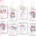 Kids Valentines Day Tags, Unicorn Card, Valentine Gift Tag, Unicorn ...