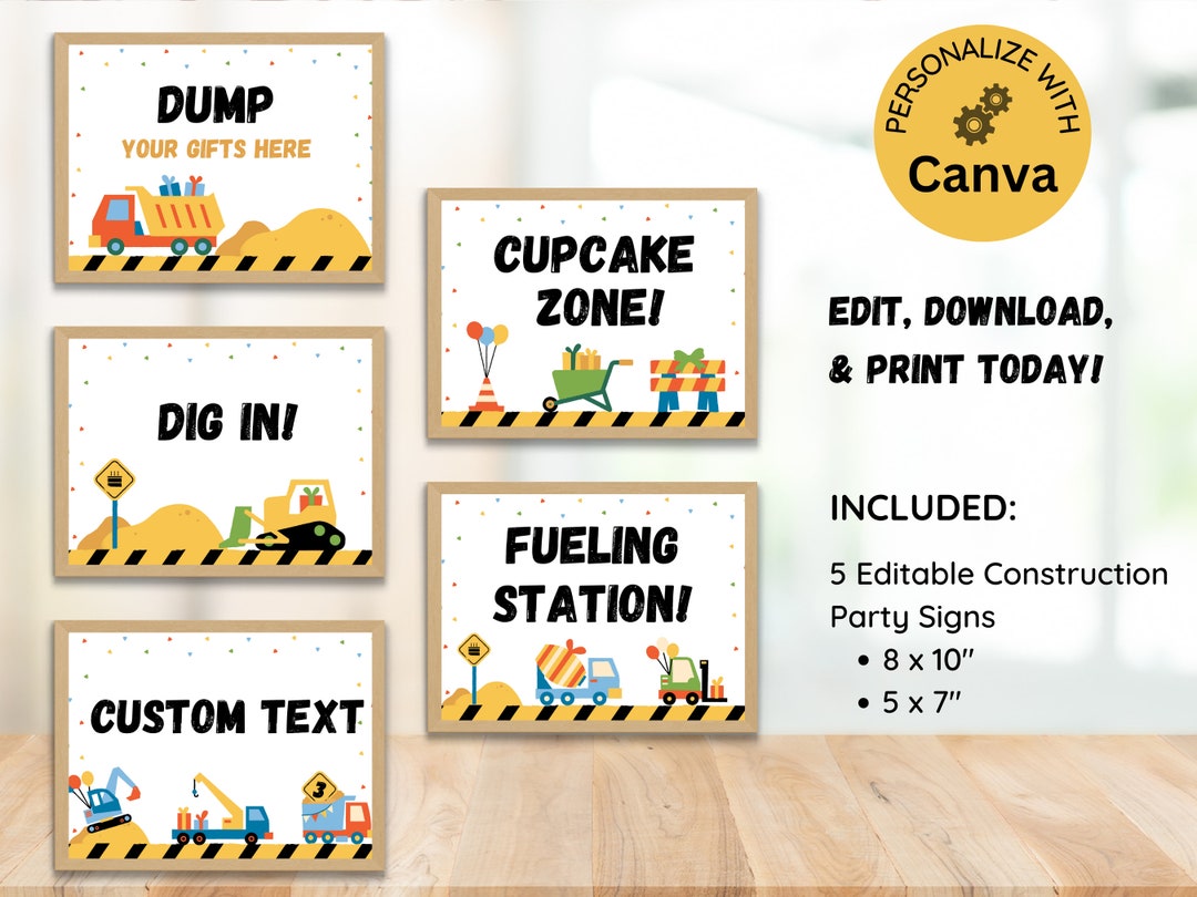 Construction Birthday Party Welcome Sign Decor, Construction Birthday ...