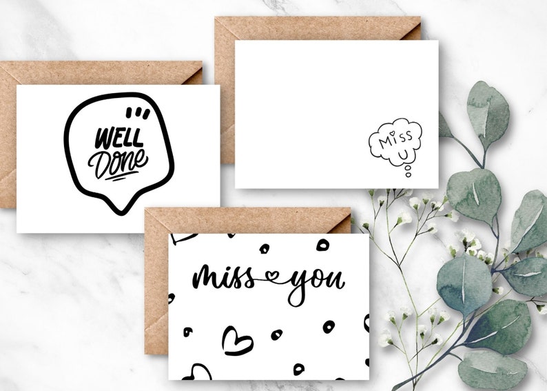 Simple Greeting Cards, PRINTABLE Cards, Assorted Greeting Cards ...