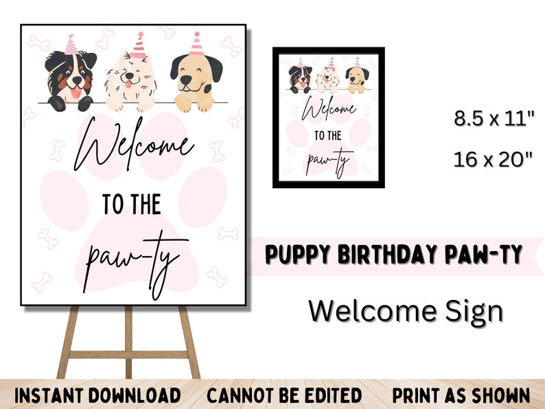 EDITABLE Dog Pawty Bundle, Printable Puppy Party Games, Adopt a Puppy ...