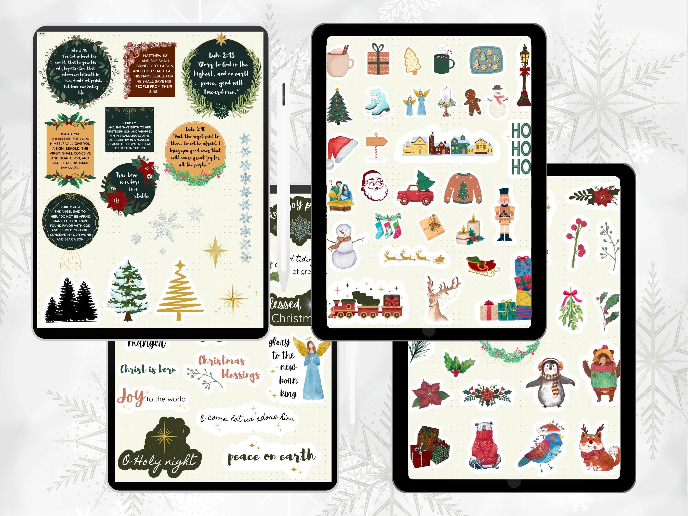 Christmas Bible Verse Stickers Faith Quotes Stickers VOLUME - Etsy