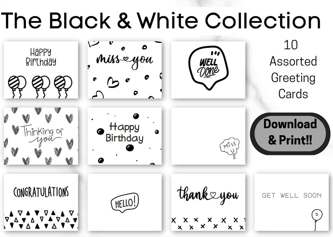 Greeting Cards, Simple Cards, Printable Cards, Assorted Greeting Cards ...