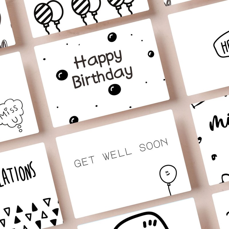 Black and White Greeting Cards - Etsy