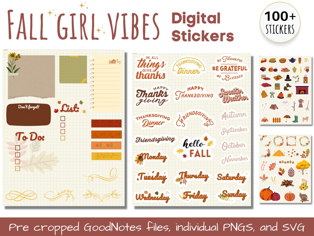 Thanksgiving Stickers, SVG PNG, Halloween Stickers Svg Png, Fall ...