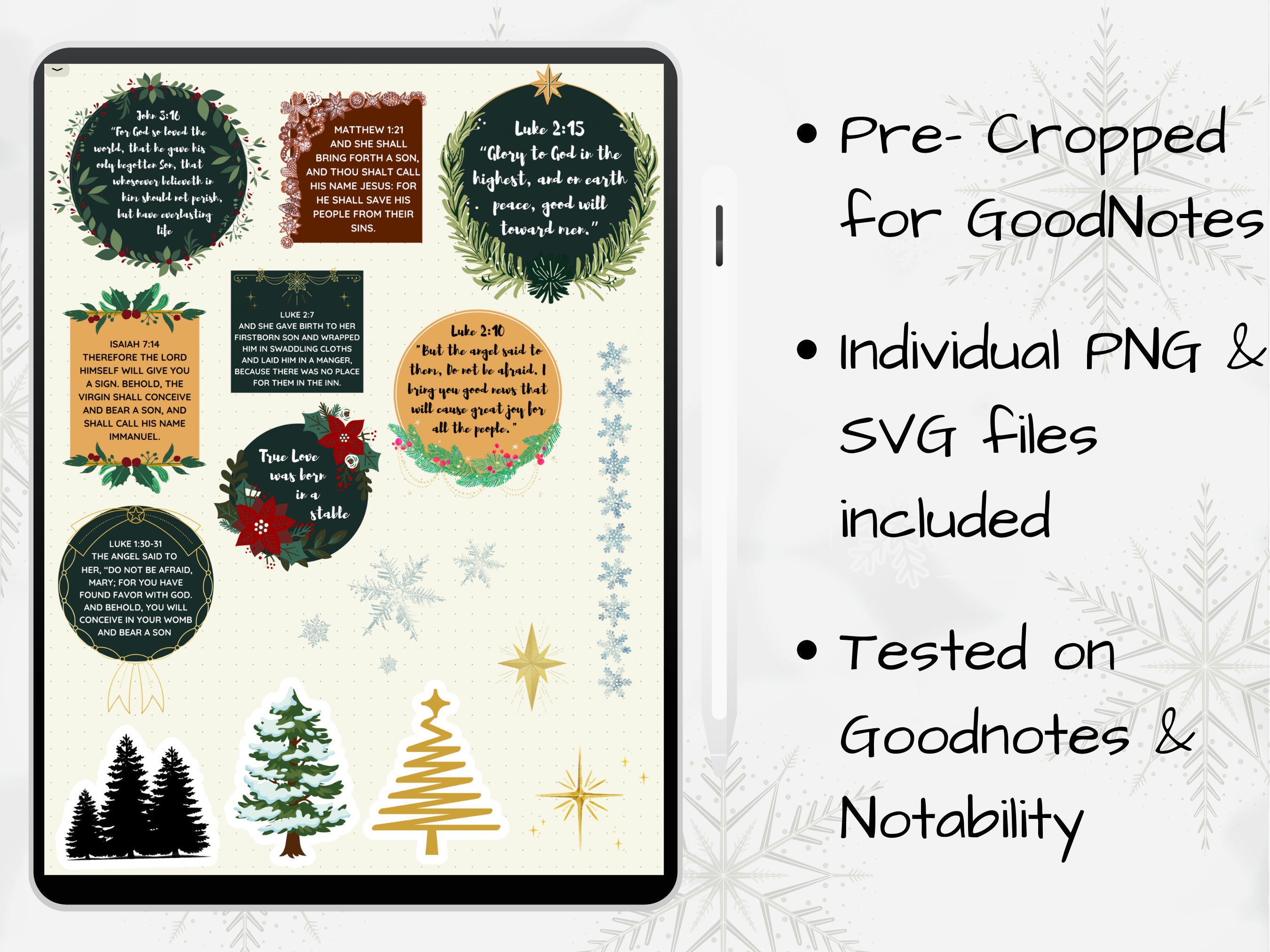 Christmas Bible Verse Stickers Faith Quotes Stickers VOLUME - Etsy