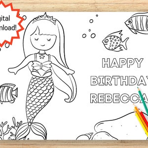 Mermaid Coloring Pages, Mermaid Themed Birthday Coloring Pages ...