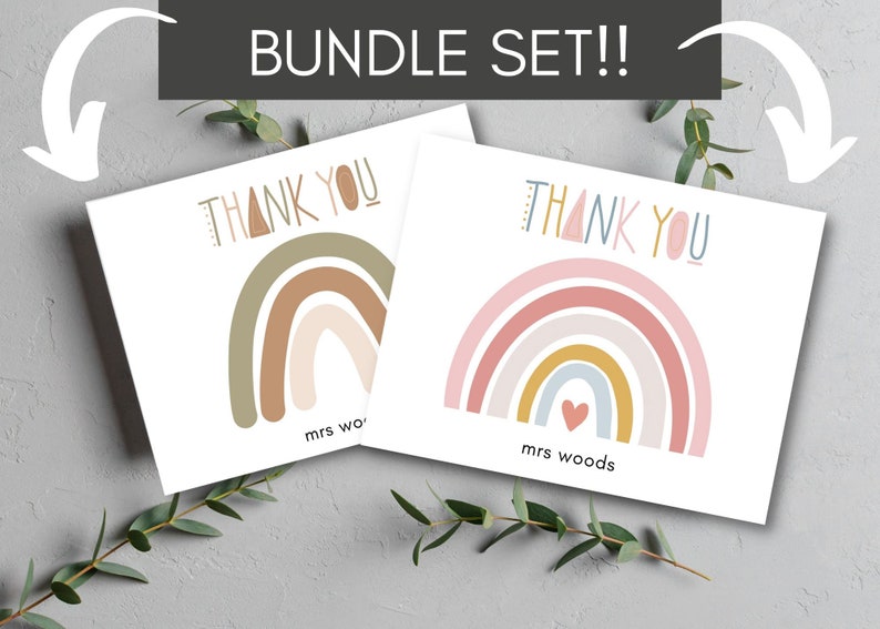 PRINTABLE Customizable Thank You Cards, Thank You Notes for Teachers ...