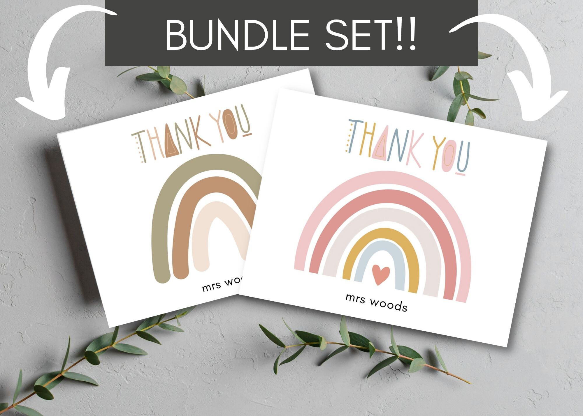 PRINTABLE Customizable Thank You Cards, Thank You Notes for Teachers ...