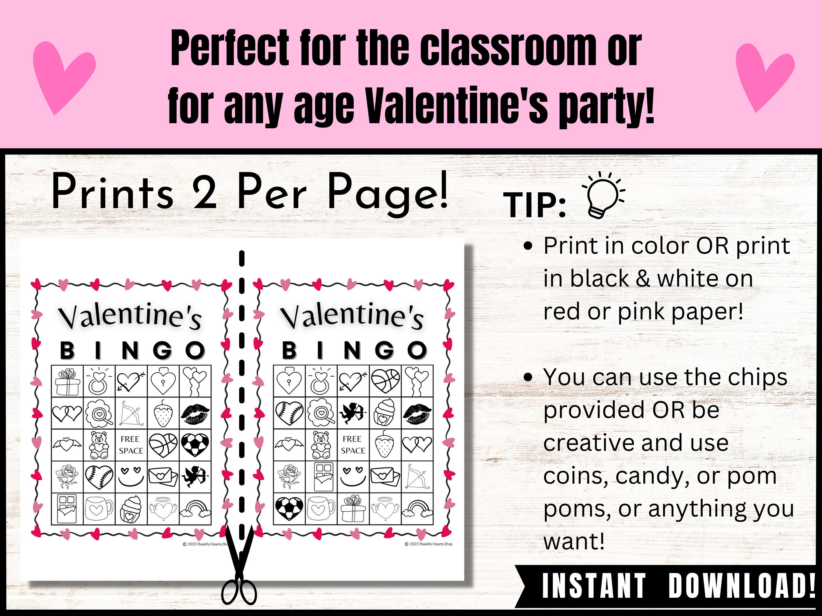 Valentines Day Bingo Cards, 20 Printable Bingo Cards for Kids ...