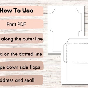 DIY Envelope, Printable Envelope Template, A2 Envelope Template, A7 ...