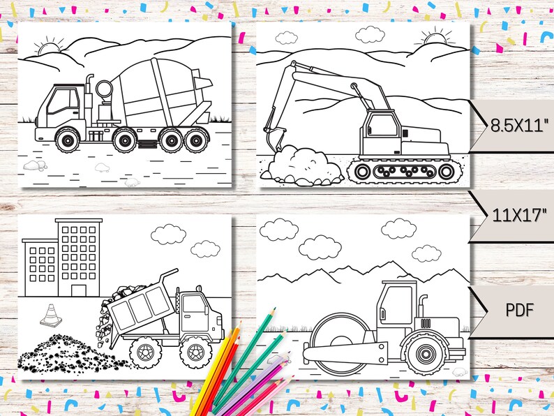 Construction Coloring Pages, Construction Birthday Party, Kids Coloring ...