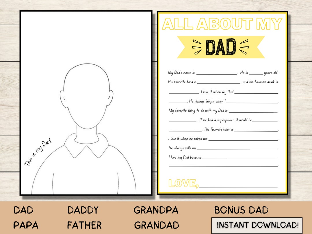 Printable Father's Day Card, Birthday Cards for Dad, Personalized Gift ...