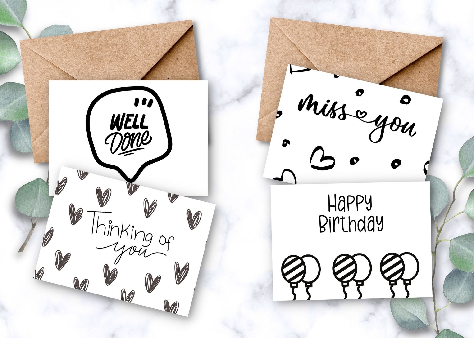 Simple Greeting Cards, PRINTABLE Cards, Assorted Greeting Cards ...