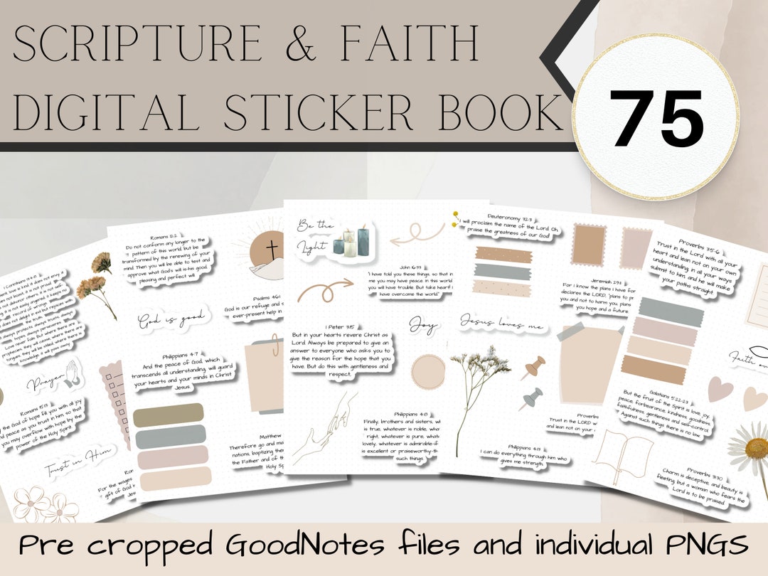Faith Quotes Stickers, VOLUME 3 Scripture Stickers, Digital Planner ...