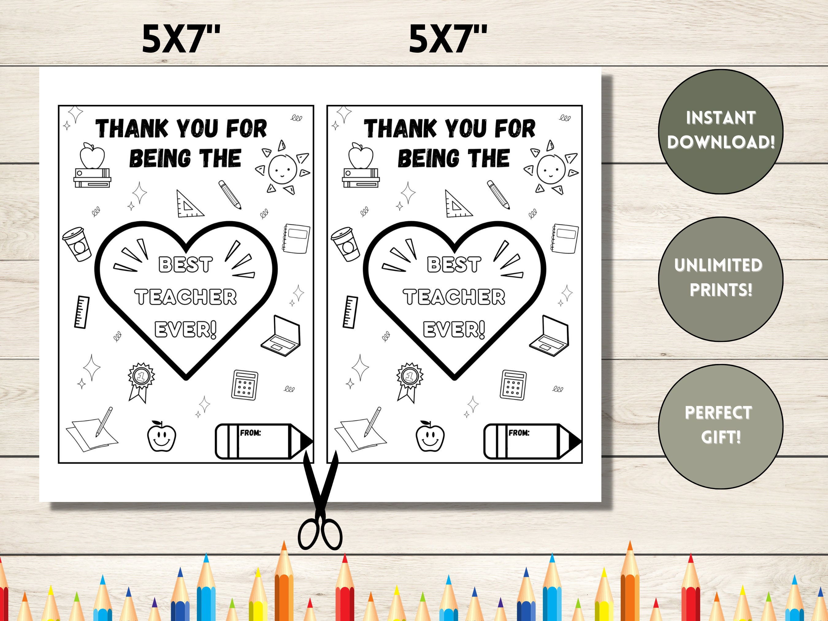 Printable Thank You Card for Teacher, Teacher Appreciation Card ...