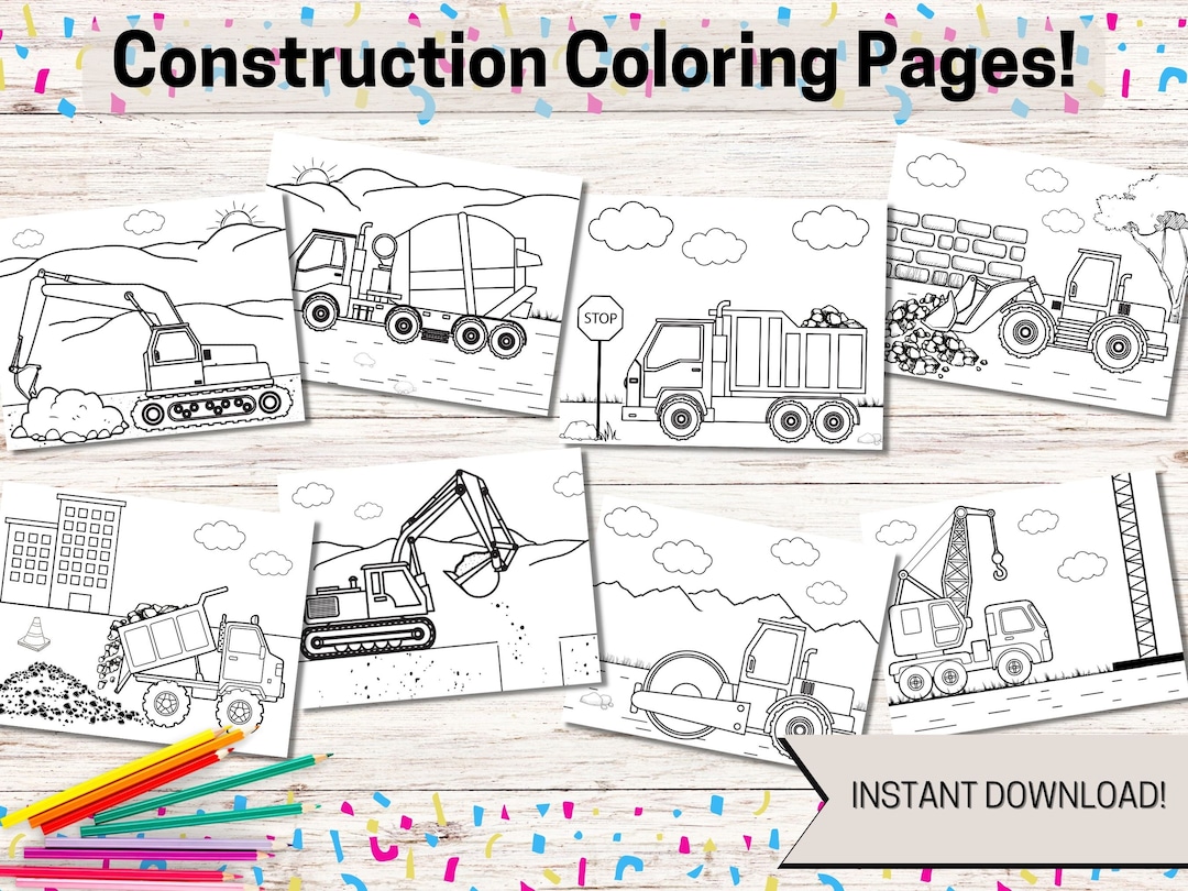 Construction Coloring Pages, Construction Birthday Party, Kids Coloring ...