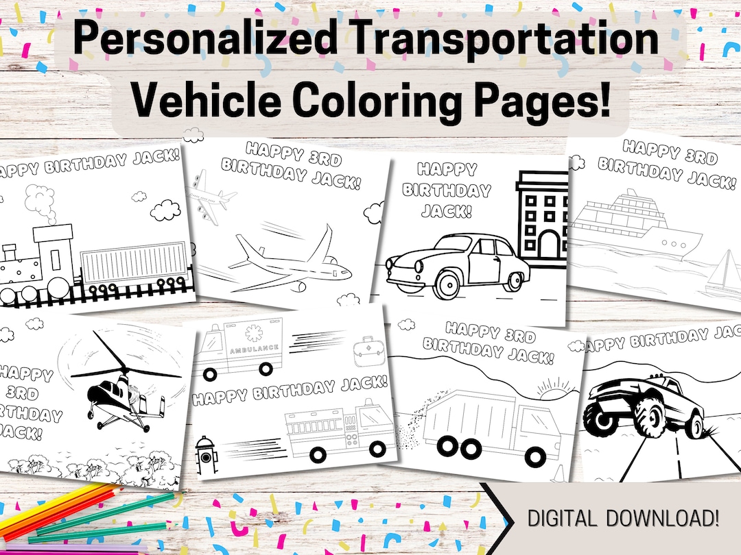 Car Birthday Party, Train Birthday, Cars and Trucks Placemat, Printable ...