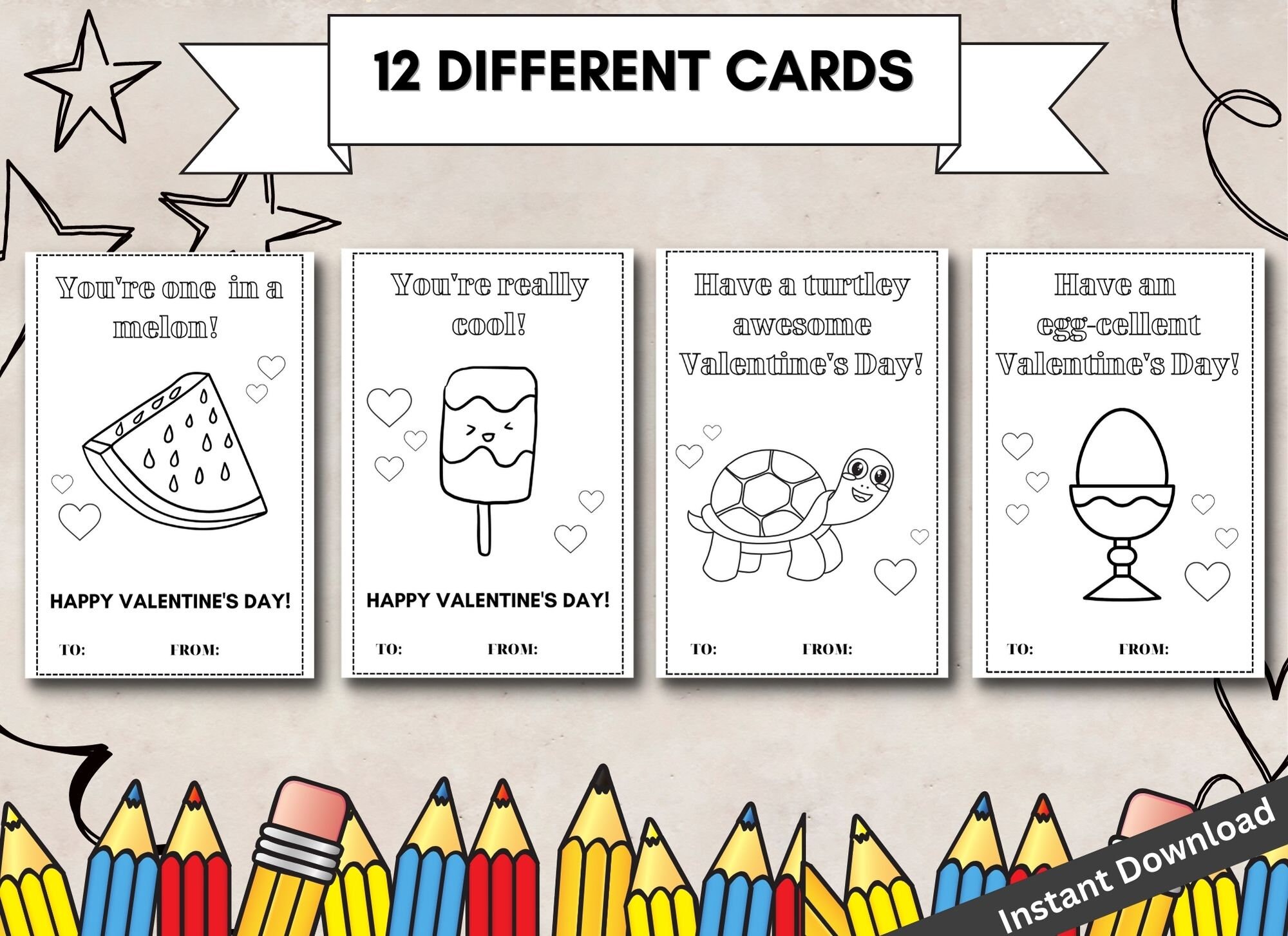 Valentine Gift Tags, Printable Coloring Pages for Kids, Kids Valentines ...