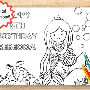 Mermaid Coloring Pages, Mermaid Themed Birthday Coloring Pages ...