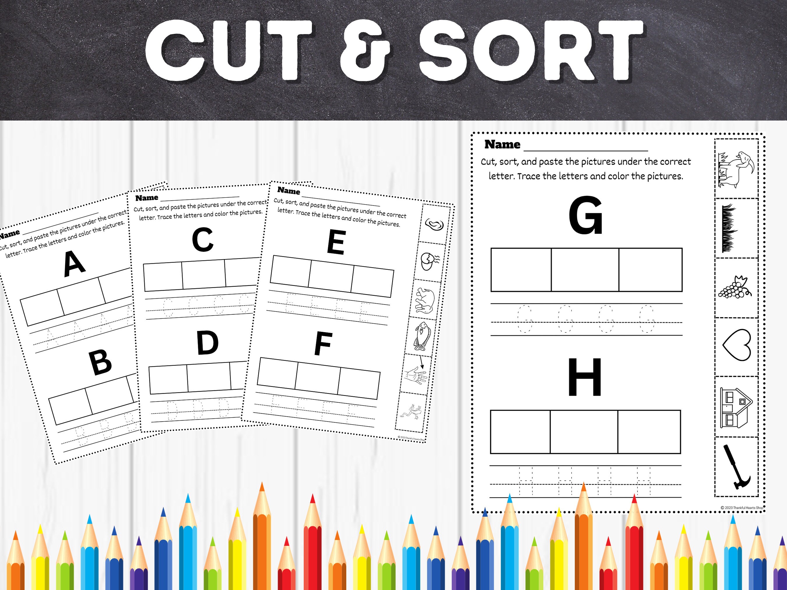 Printable Preschool Alphabet Worksheets Toddler Learning - Etsy