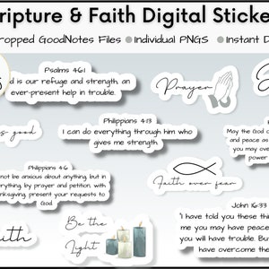 Faith Quotes Stickers, VOLUME 3 Scripture Stickers, Digital Planner ...