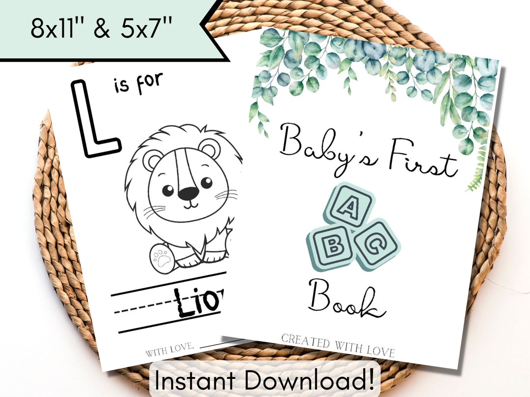 Baby's First ABC Book, Printable ABC Book Baby Shower Games, Digital ...