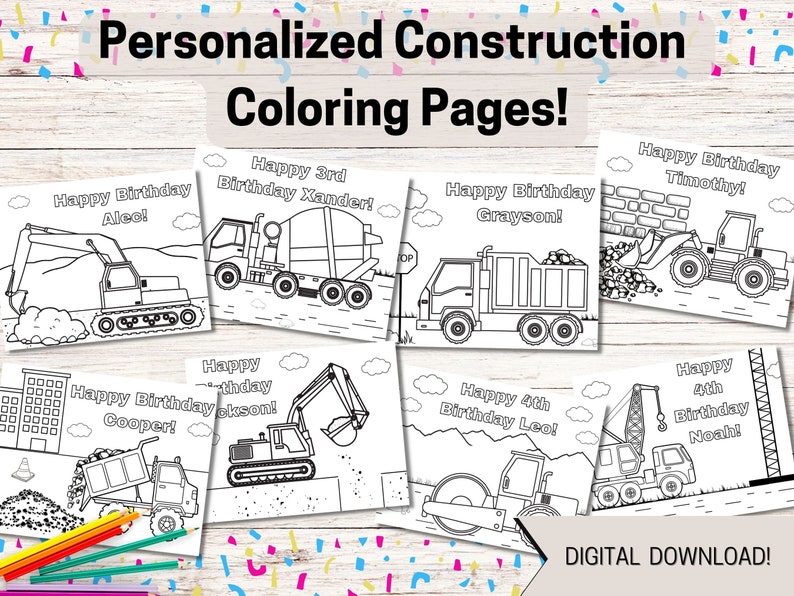 Printable Coloring Pages, Construction Truck Birthday Party ...