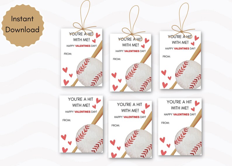 Baseball Valentines, Sports Theme Valentine Tags, Kids Valentines Cards ...