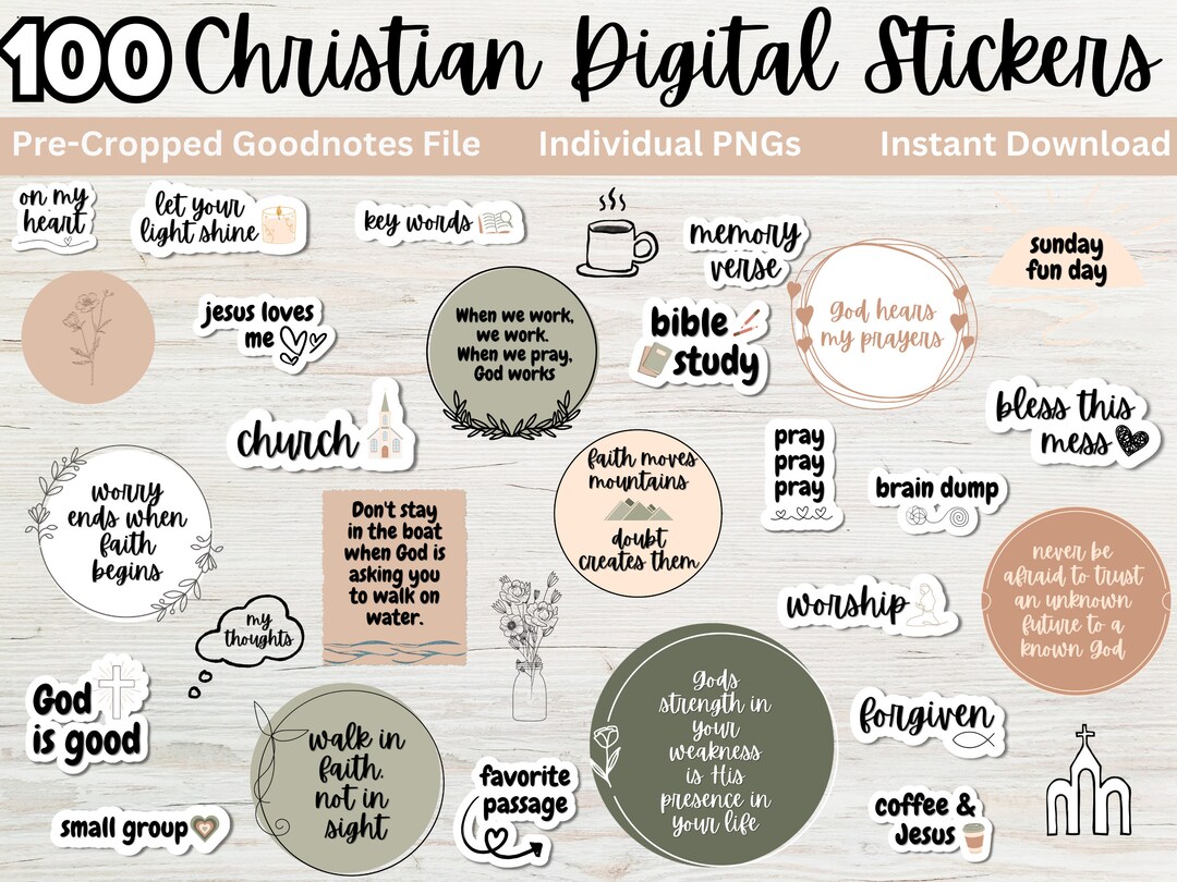 Positive Stickers, VOLUME 2 Christian Faith Stickers, Digital Planner ...