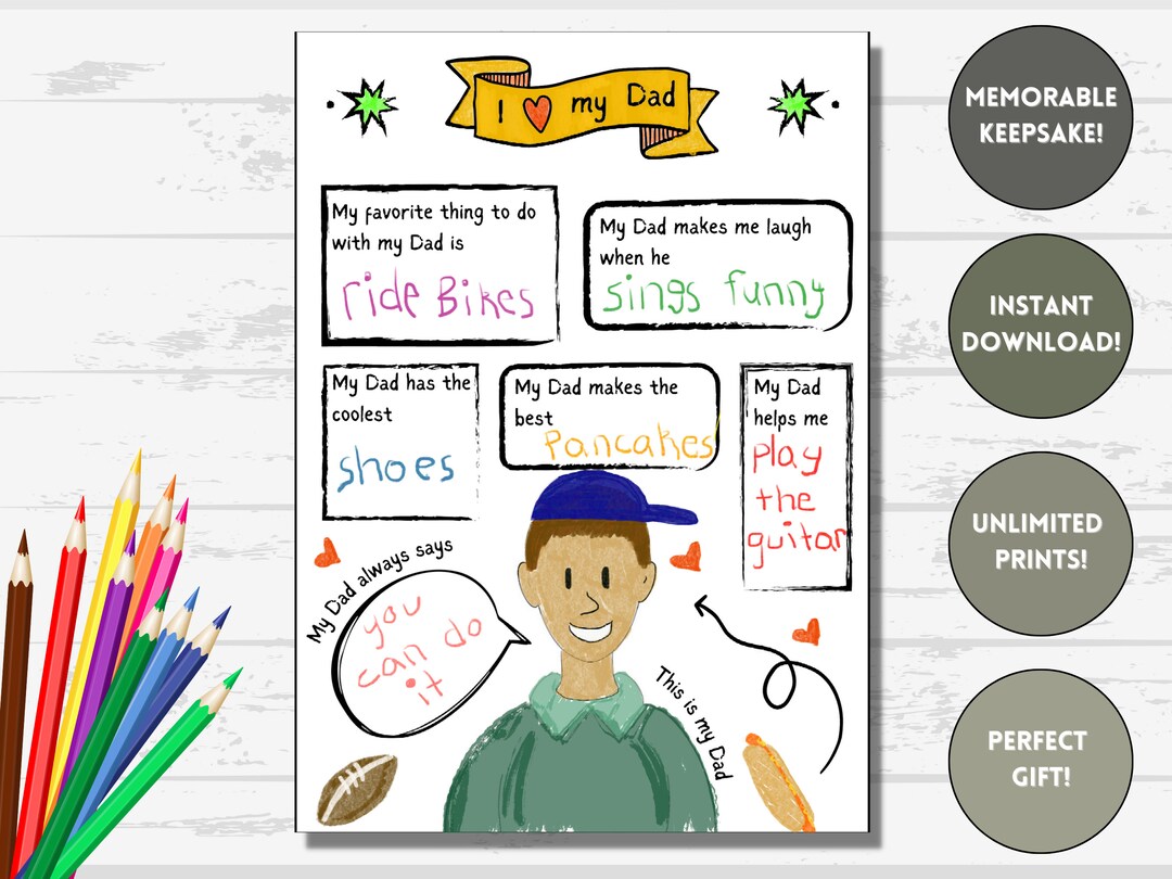 Father's Day Card, Coloring Cards, All About Dad, Printable Cards, DIY ...