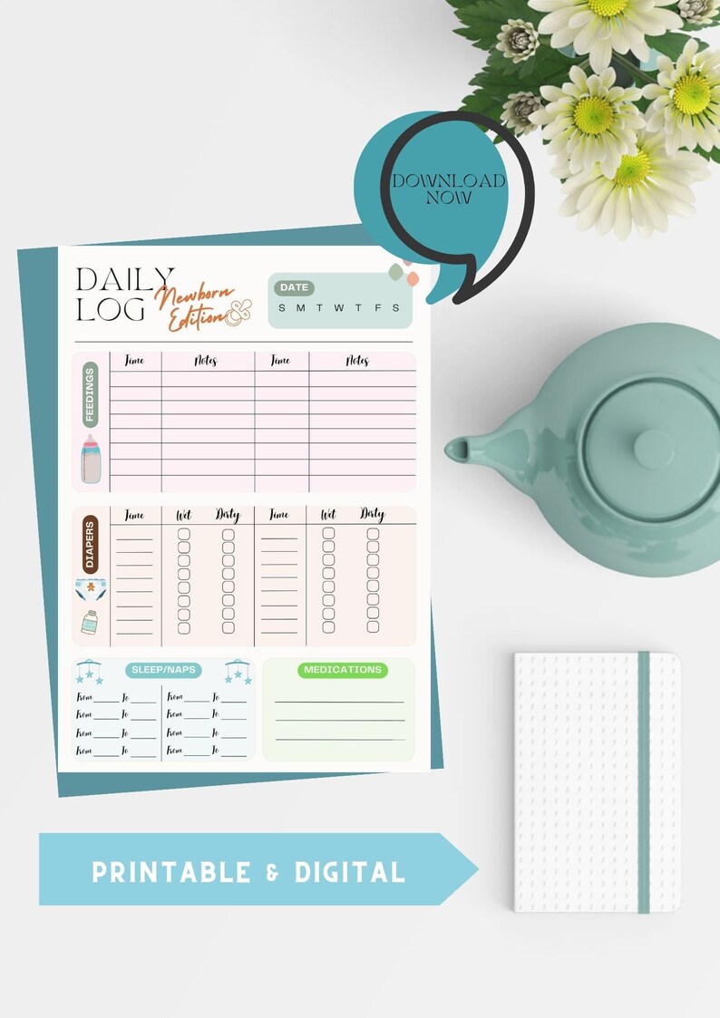 Printable Baby Daily Log Newborns Chart Editable - Etsy