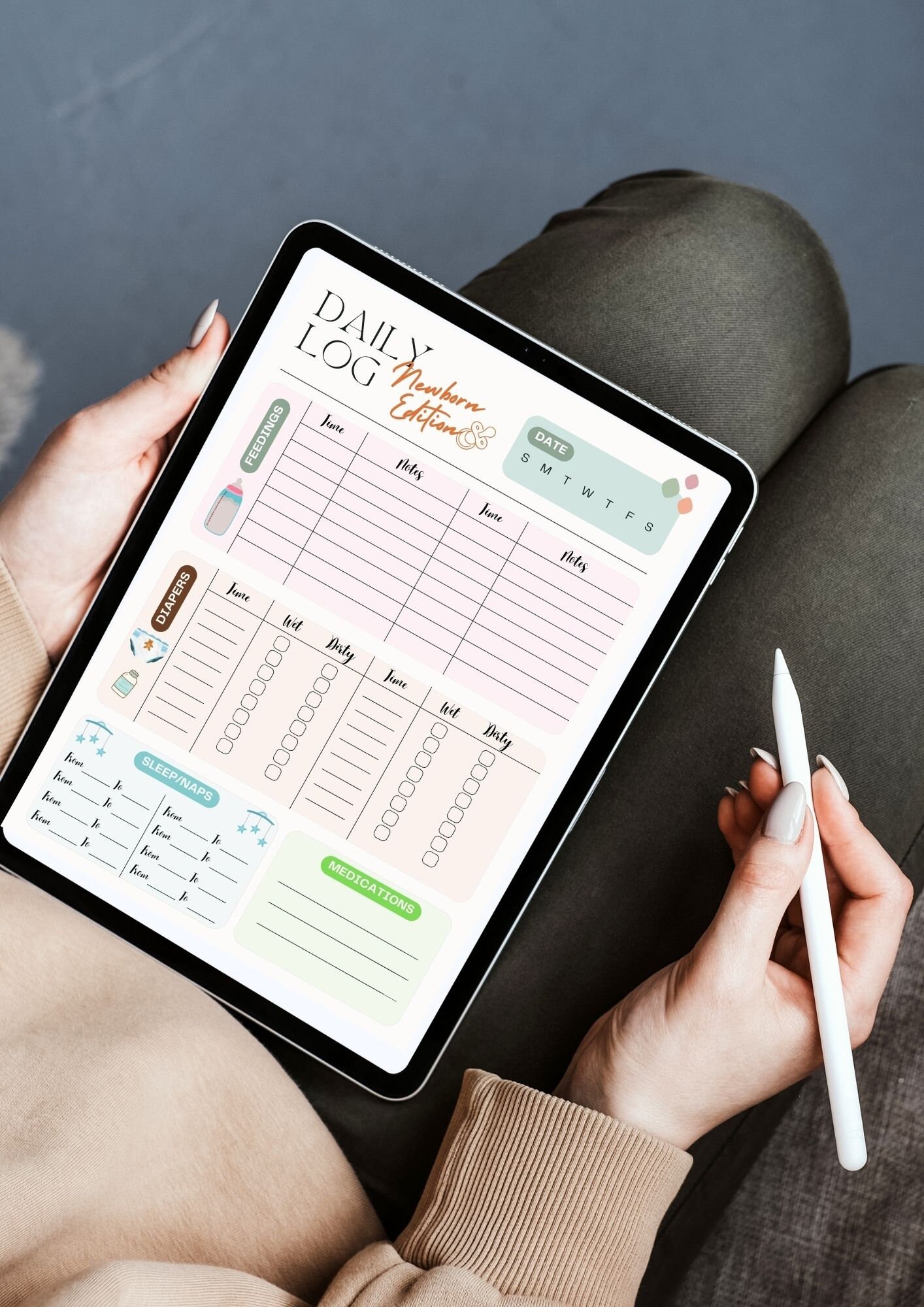 Printable Baby Daily Log Newborns Chart Editable - Etsy