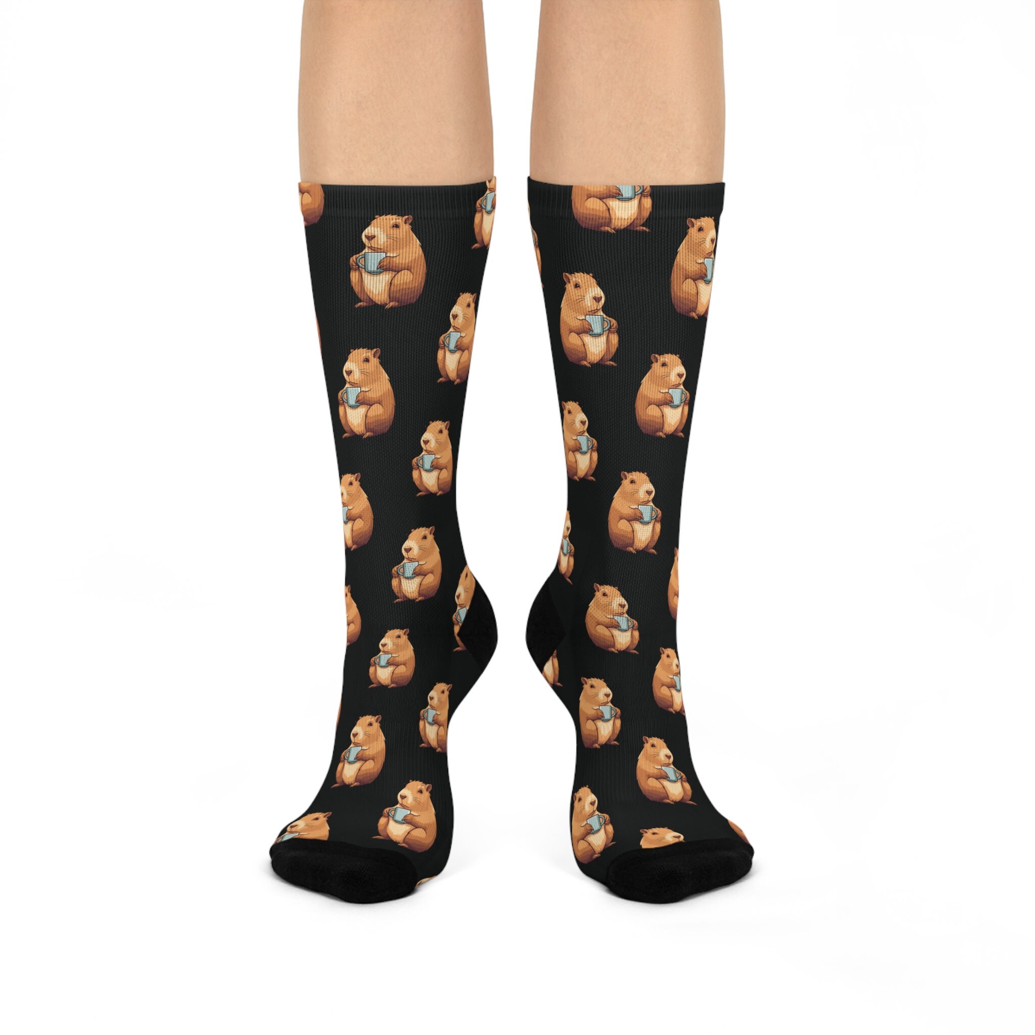 Capybara Socks, Capybara Drinking Coffee, Quirky Gift for Capybara ...