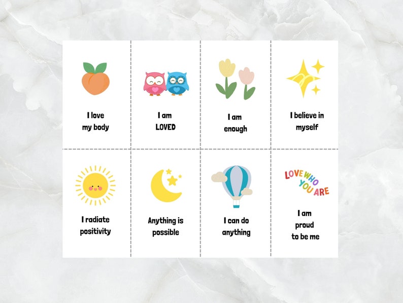 Affirmation Cards Mindfulness Affirmations for Kids - Etsy