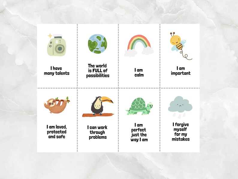 Affirmation Cards Mindfulness Affirmations for Kids - Etsy