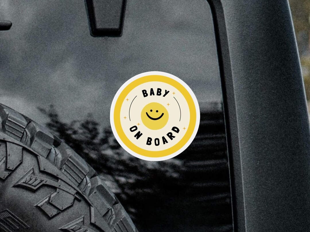 Smiley Baby on Board Car Magnet Decal Pregnancy Announcement Bumper ...