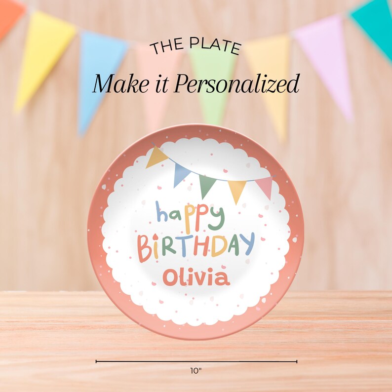 Personalized Birthday Plate Custom Name Kids Keepsake Reusable Party ...
