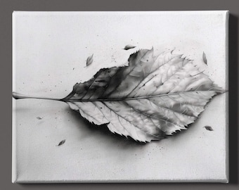 charcoal leaf drawing
