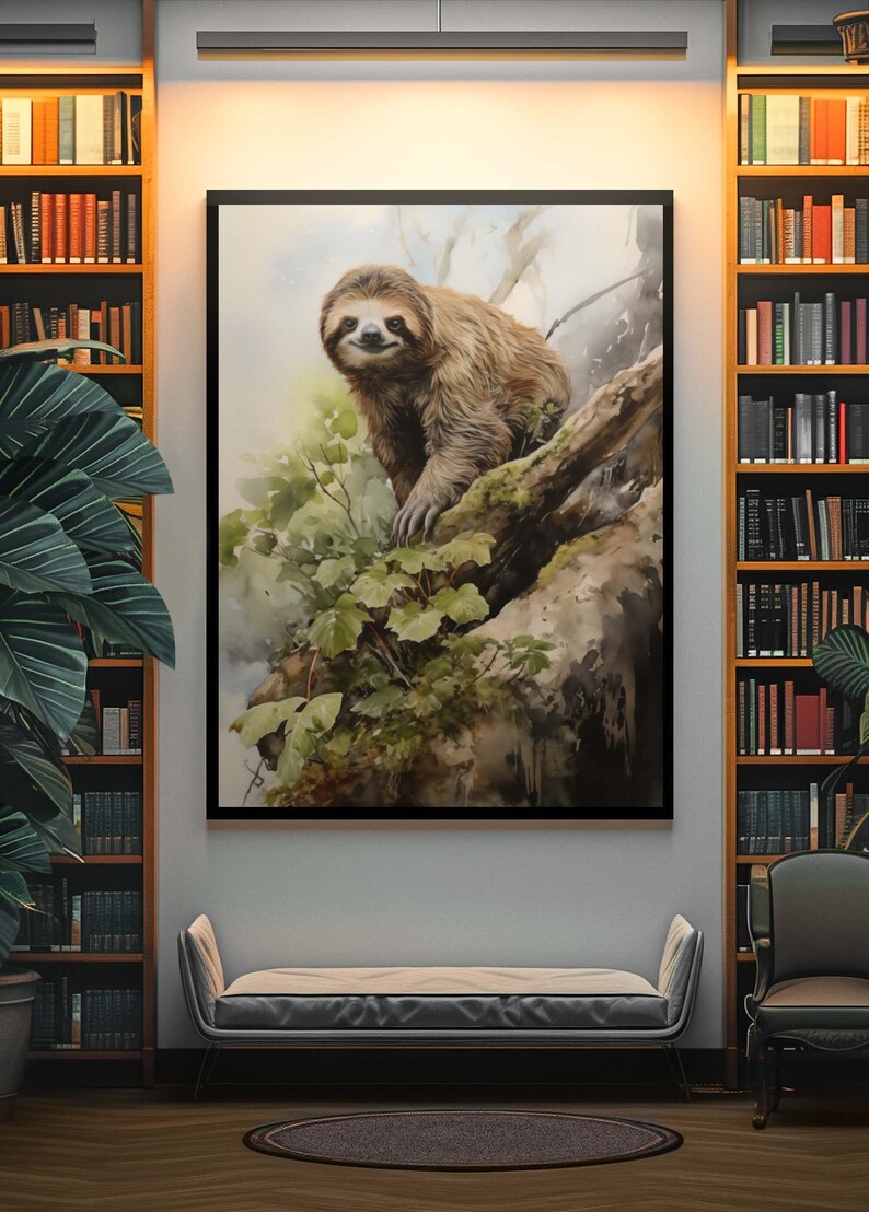 2 Sloth Print Set | Sloth Wall Art | Wildlife Artwork | Watercolor ...