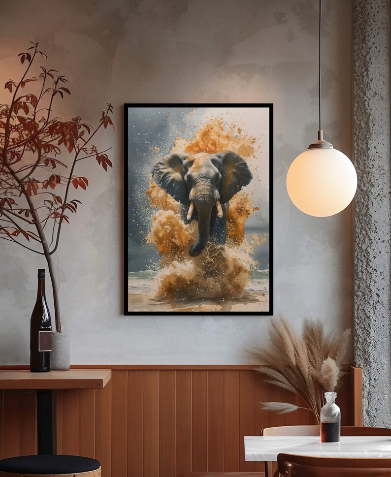 Elephant Art Print Digital Download Bundle: A Set of 4 Printables of ...