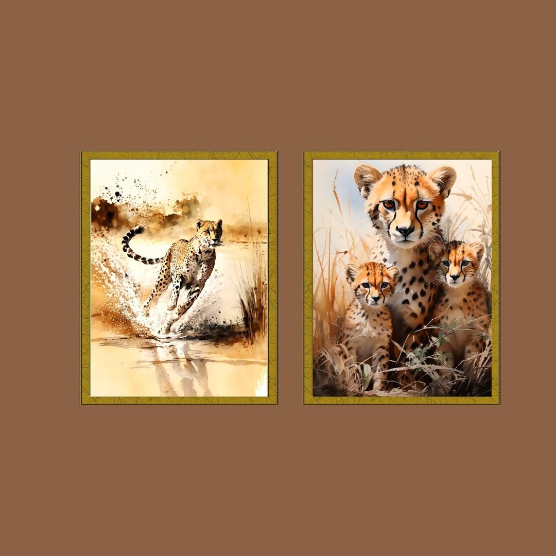 2 Cheetah Print Set | Cheetah Wall Art | Cheetah Print | Wild Animal ...