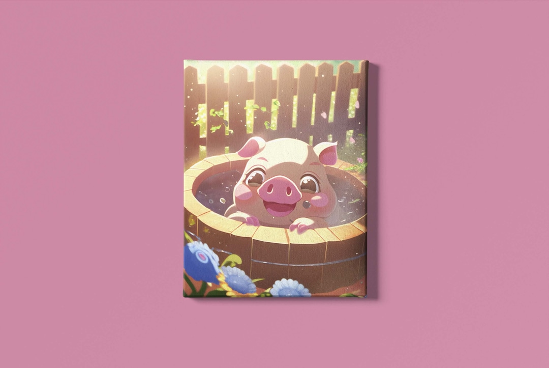 Piglet Art Print Instant Download: A Printable Artwork Featuring a ...