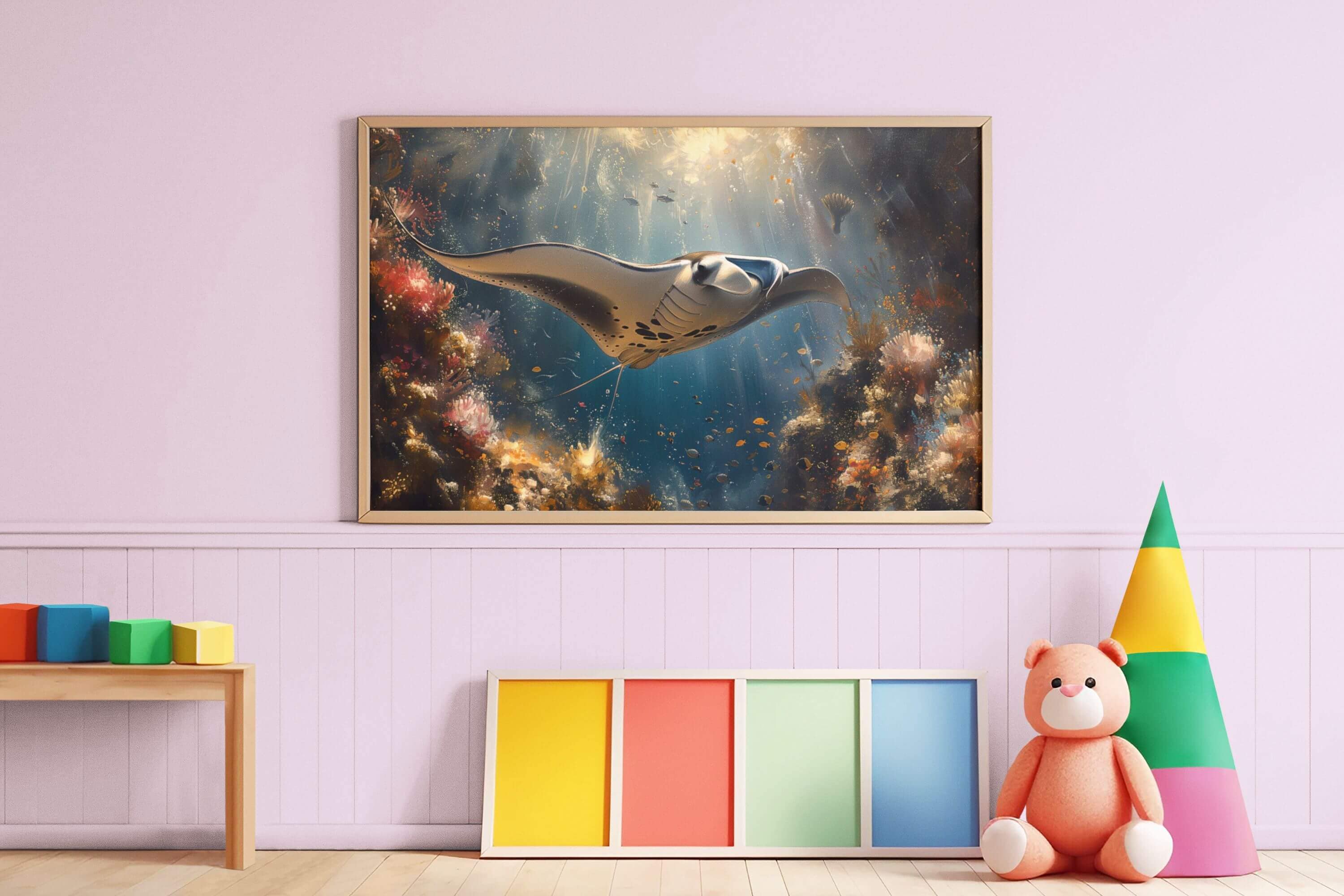 Manta Ray Art Print | Manta Ray Wall Art | Manta Ray Watercolor | Manta ...