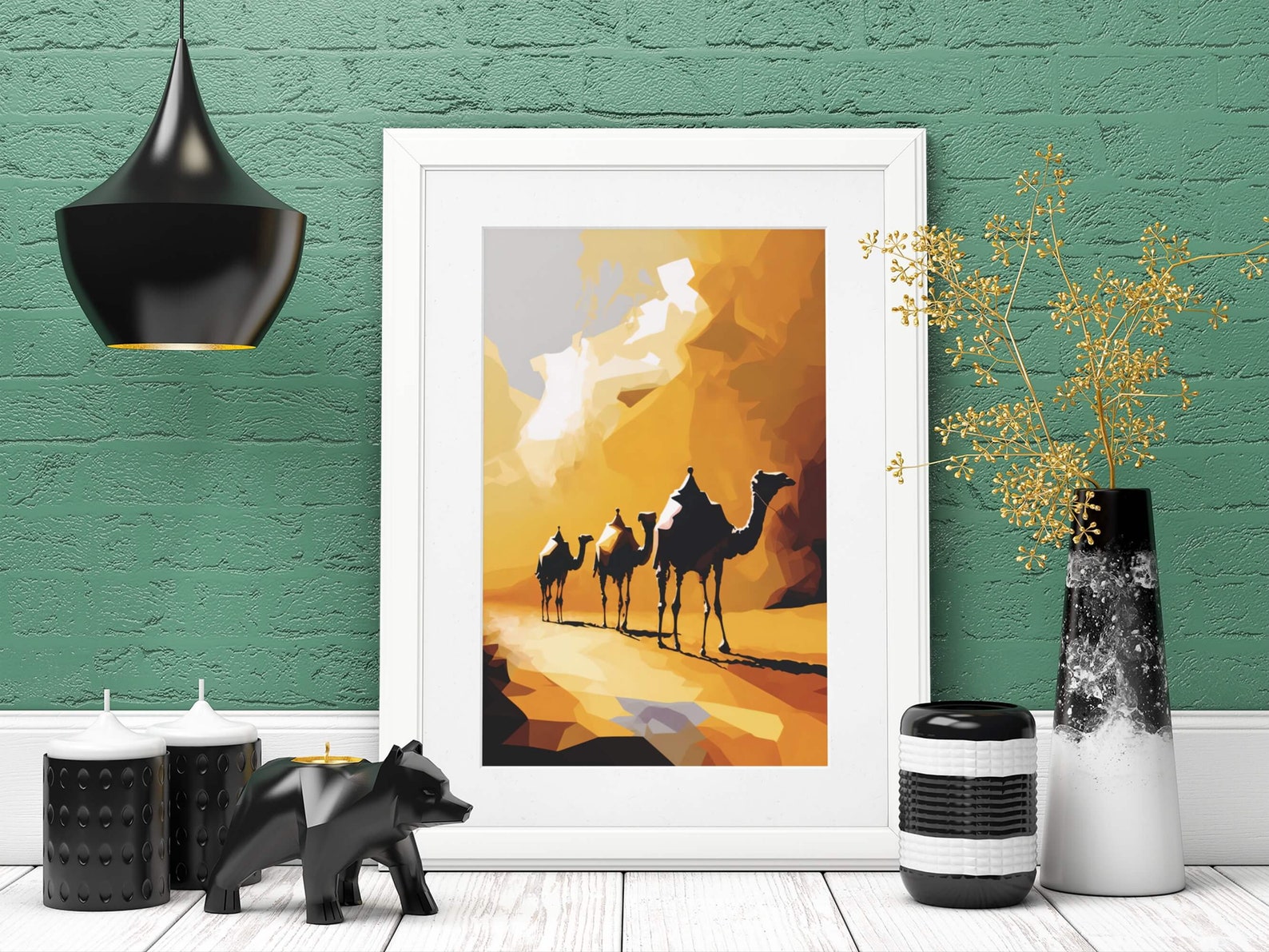 Camel Art Print Instant Download: Watercolor Painting of a Flock of ...
