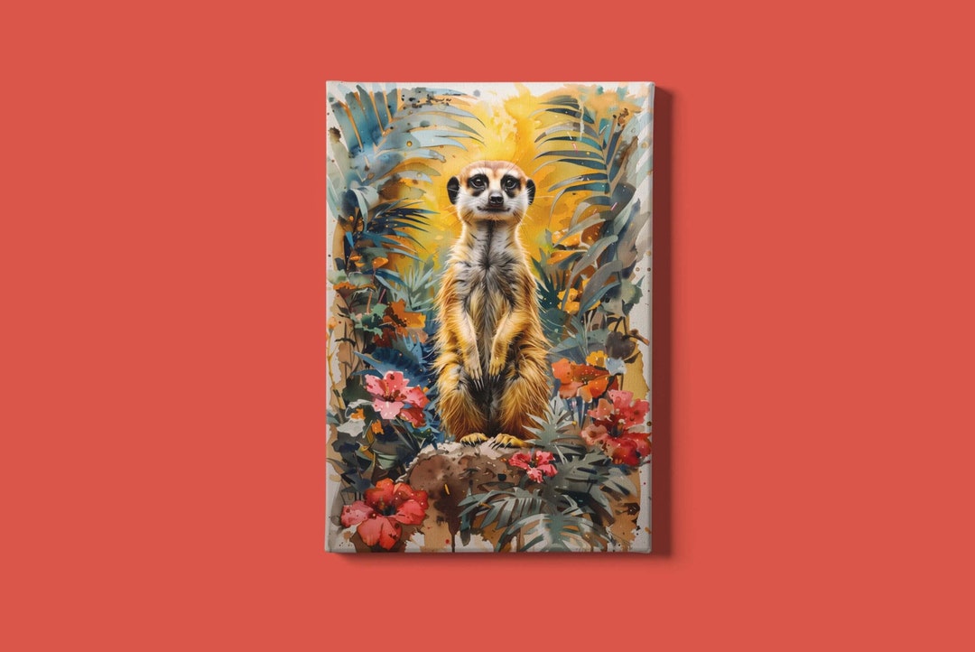 Meerkat Art Print | Meerkat Artwork | African Animal Art | Meerkat ...