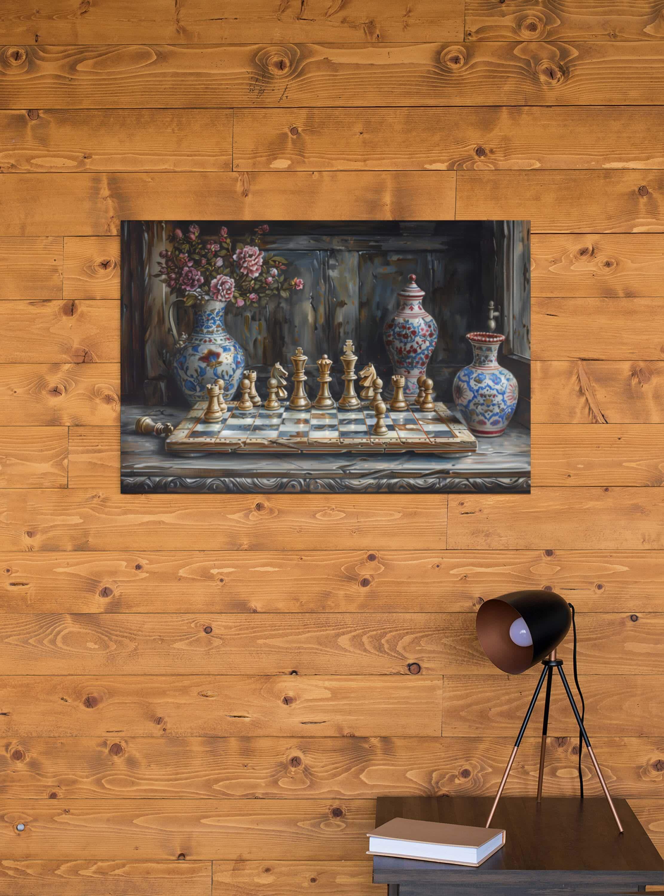 Chess Art Print Instant Download: Watercolor Painting of a Vintage ...