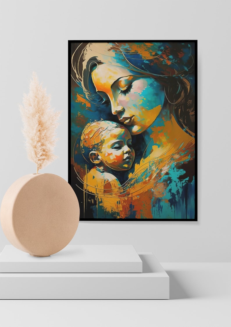 Mother and Child Art Print | Mom and Baby Print | Mothers Love Art ...