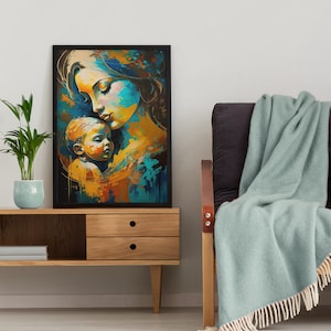 Mother And Child Art Print Mom And Baby Print Mothers Love Art