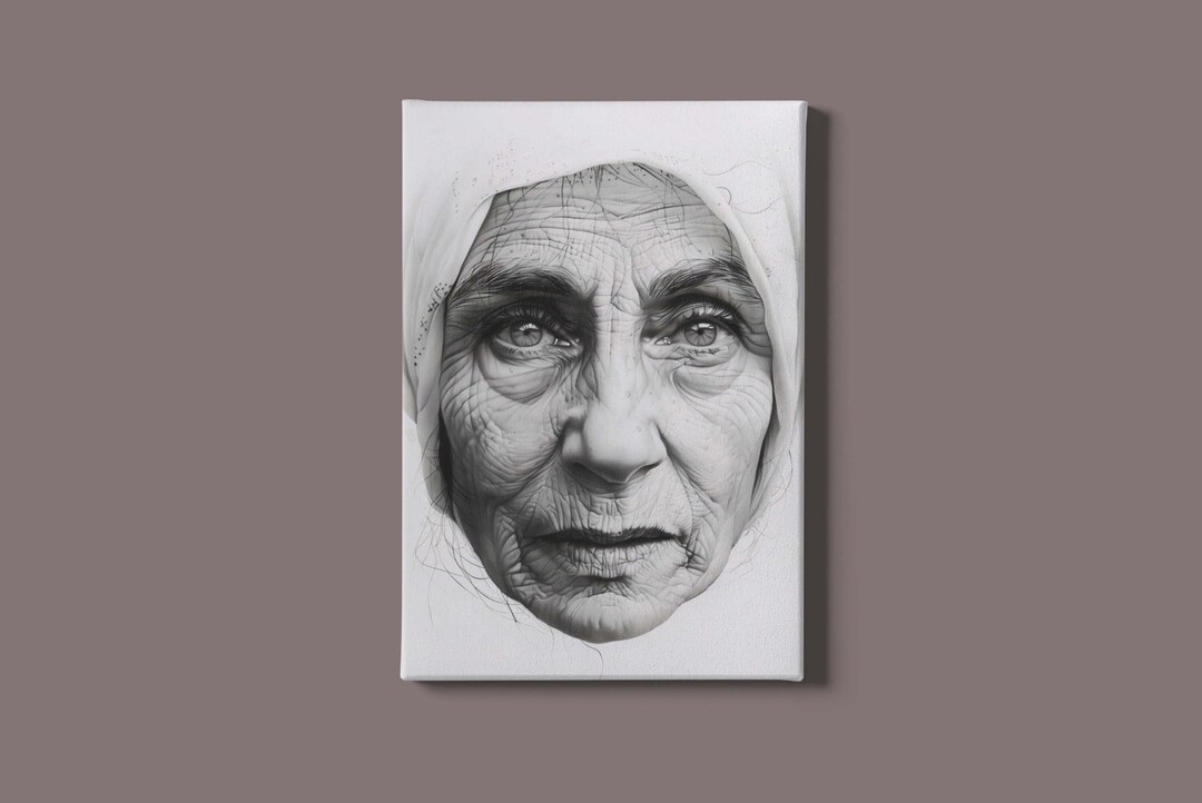Old Woman Art Print Instant Download: Sketch Portrait of a Woman - Etsy