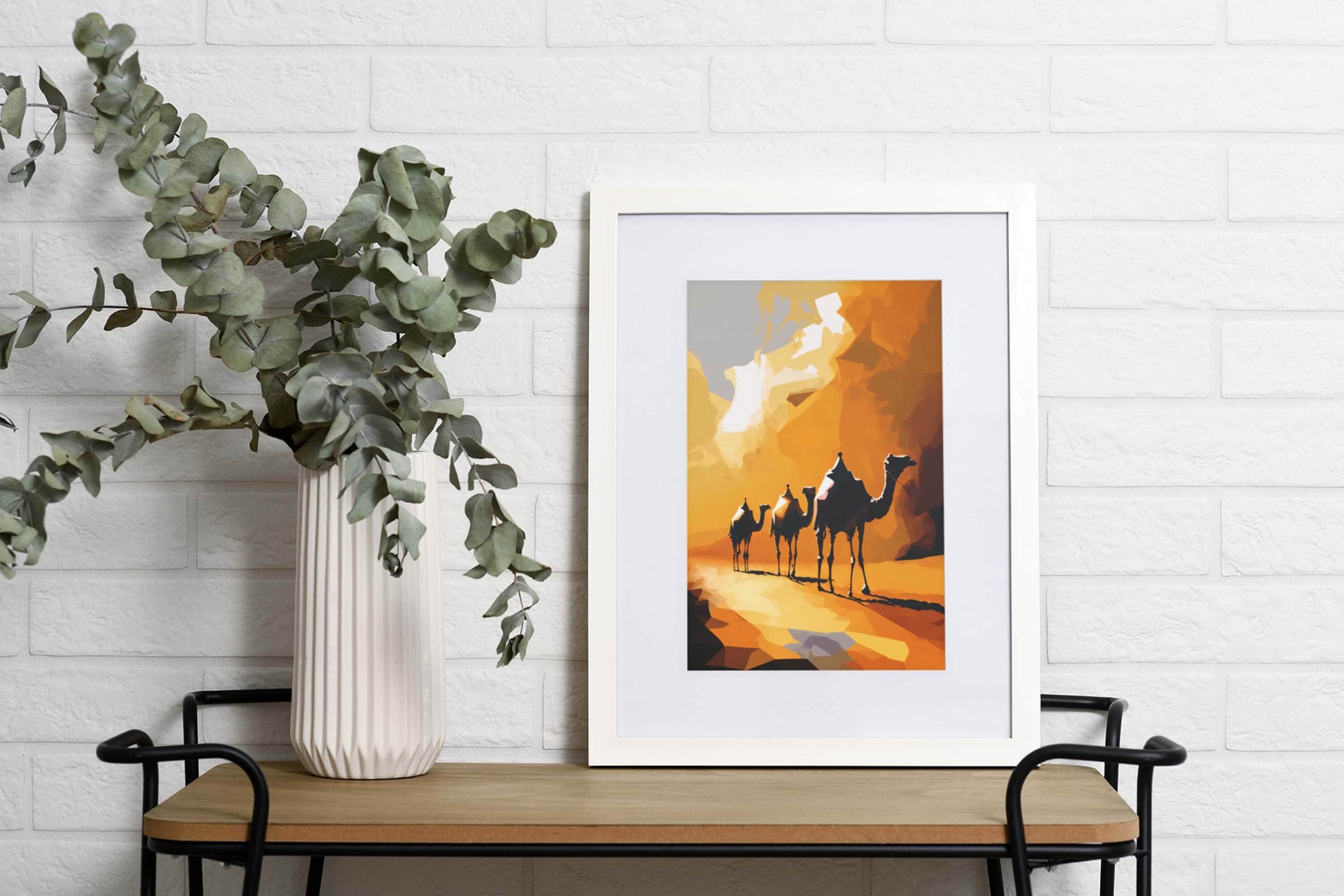 Camel Art Print Instant Download: Watercolor Painting of a Flock of ...